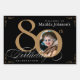 Calligraphy Gold Black Elegant Photo 80th Birthday Sign | Zazzle