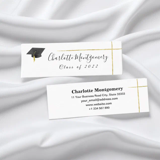 Calligraphy Gold Foil Graduation Name Card | Zazzle