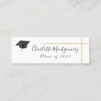 Calligraphy Gold Foil Graduation Name Card | Zazzle