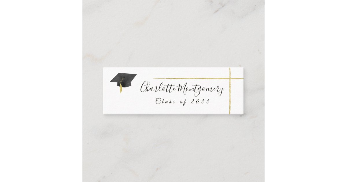 Calligraphy Gold Foil Graduation Name Card | Zazzle