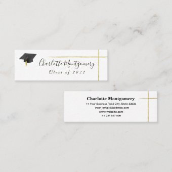 Calligraphy Gold Foil Graduation Name Card | Zazzle