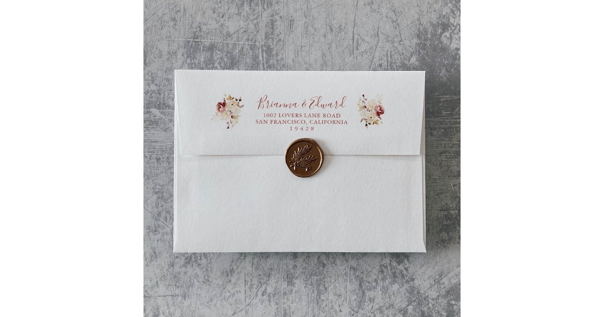 Calligraphy Graceful Floral Wedding Invitation Envelope | Zazzle