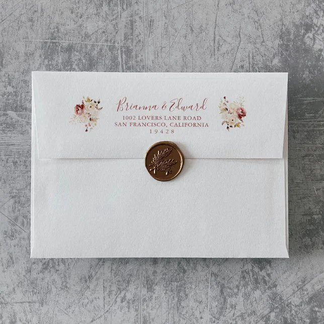 Calligraphy Graceful Floral Wedding Invitation Envelope | Zazzle