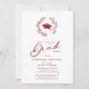 Calligraphy Grad Cap Crimson Graduation Party Invitation | Zazzle