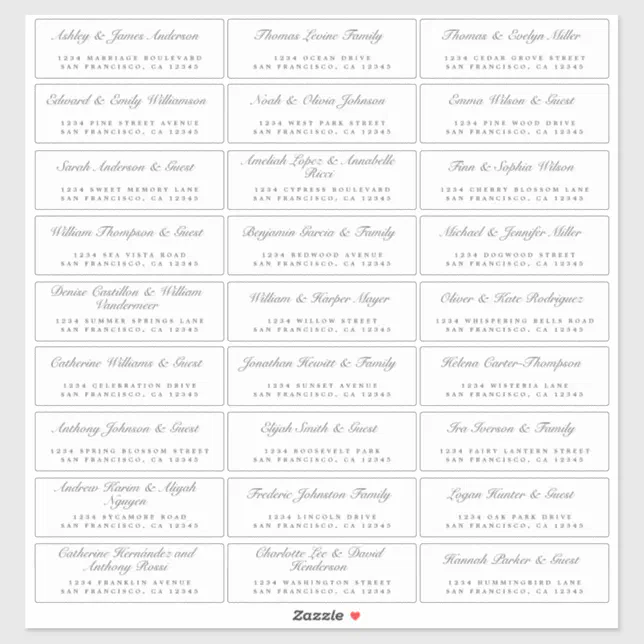 Calligraphy Guest Address Labels ORDER 8” or 14”! | Zazzle