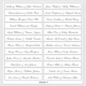 Calligraphy Guest Names Labels Transparent | Zazzle