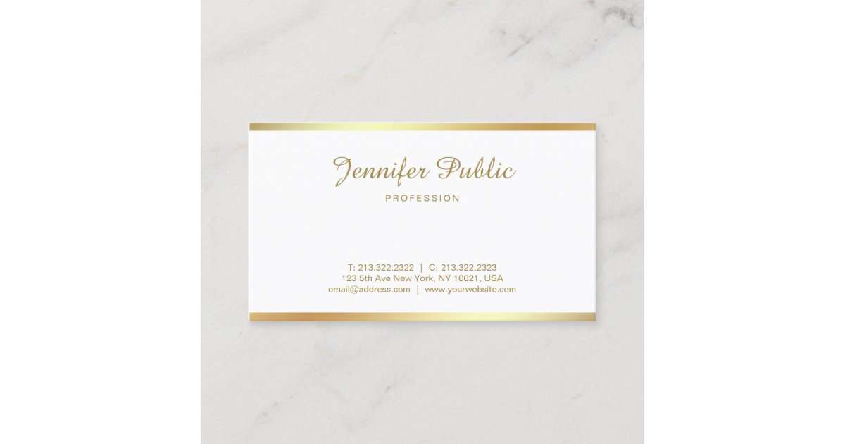 Calligraphy Handwritten Gold Script Font Elegant Business Card | Zazzle