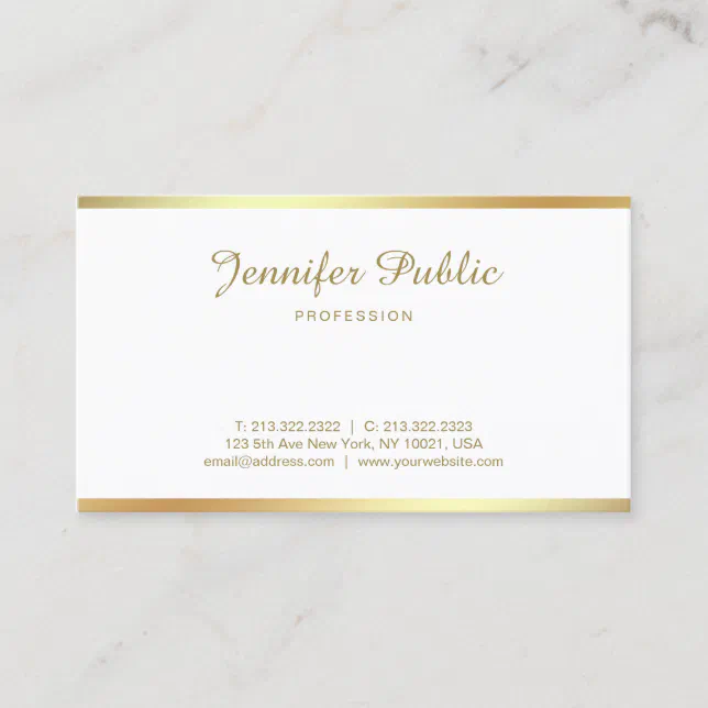 Calligraphy Handwritten Gold Script Font Elegant Business Card | Zazzle