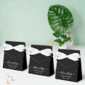 Calligraphy Heart Mr. and Mrs. Wedding Black Favor Boxes | Zazzle