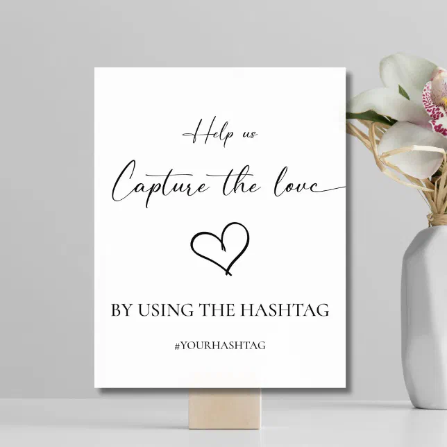 Calligraphy Help us Capture The Love QR Code Pedestal Sign | Zazzle