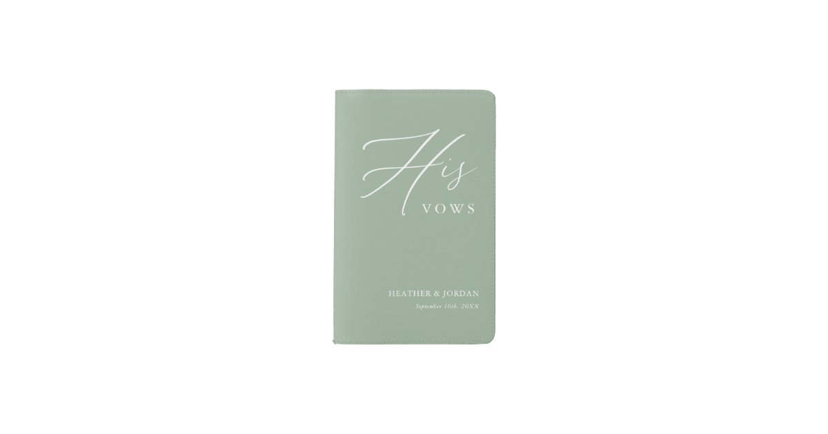 Calligraphy His Favorite Wedding Vows Book | Zazzle