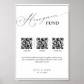 Calligraphy Honeymoon Fund Cash QR Code Wedding Poster | Zazzle