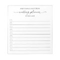 Calligraphy Ink Script Wedding Planner To Do List Notepad | Zazzle