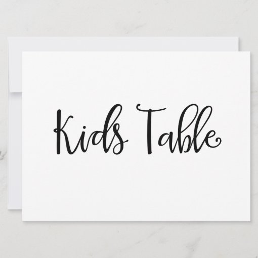 Calligraphy | "Kids Table" Wedding Sign Invitation | Zazzle