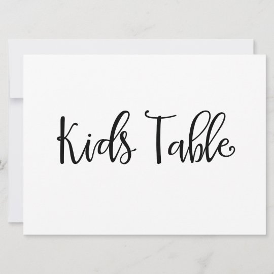 Calligraphy | "Kids Table" Wedding Sign Invitation | Zazzle.com