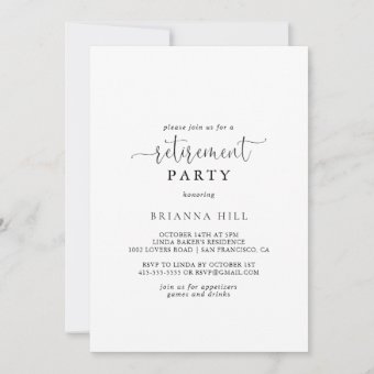 Calligraphy Love Fancy Script Retirement Party Invitation | Zazzle