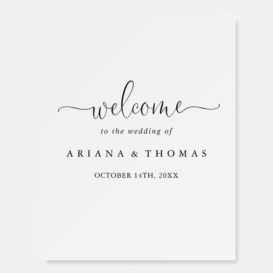 Calligraphy Love Fancy Script Wedding Welcome Sign | Zazzle