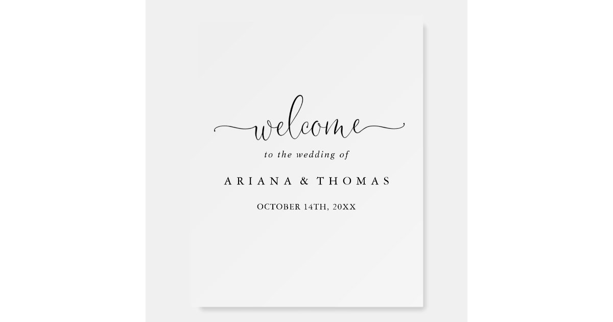 Calligraphy Love Fancy Script Wedding Welcome Sign | Zazzle