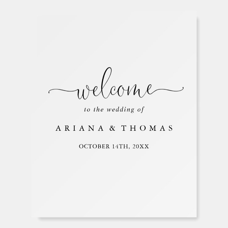 Calligraphy Love Fancy Script Wedding Welcome Sign | Zazzle