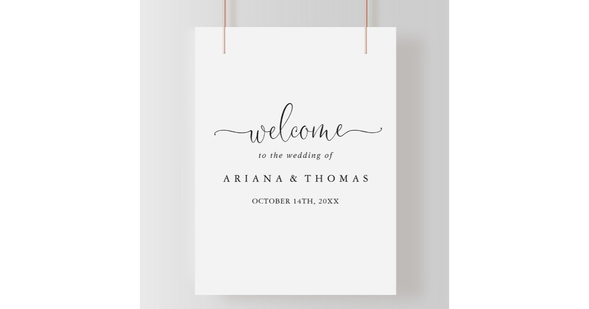 Calligraphy Love Fancy Script Wedding Welcome Sign | Zazzle