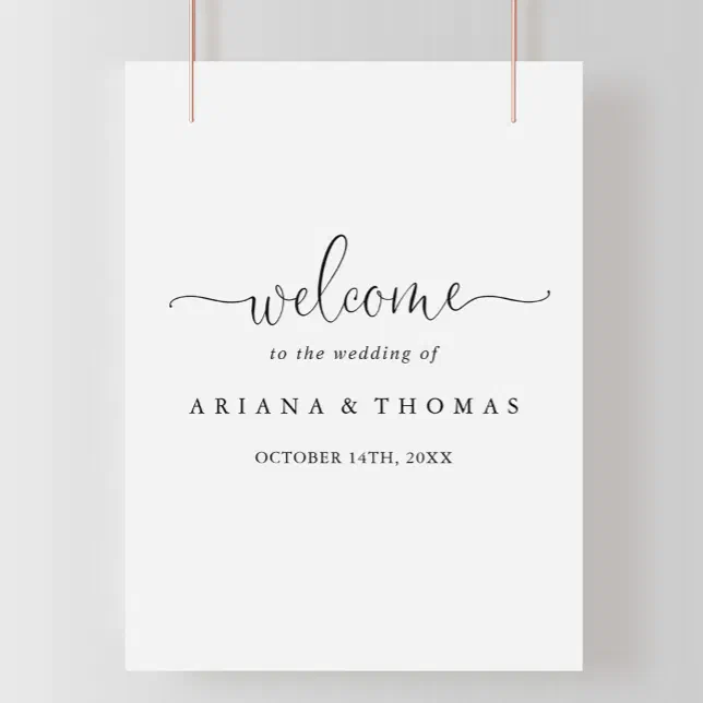 Calligraphy Love Fancy Script Wedding Welcome Sign | Zazzle
