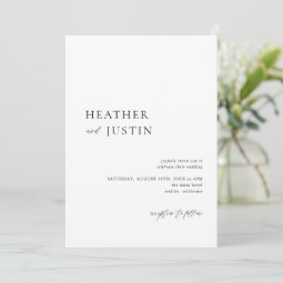 Calligraphy Minimalist Wedding Photo Invitation | Zazzle