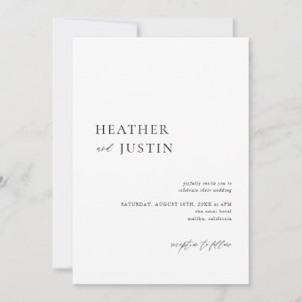 Calligraphy Minimalist Wedding Photo Invitation | Zazzle