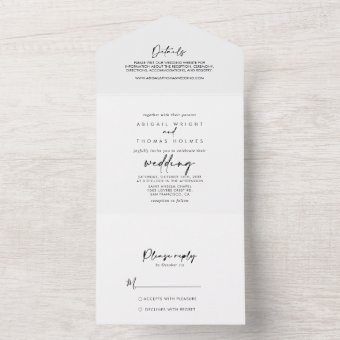 Calligraphy Modern Elegant Wedding All In One Invitation | Zazzle Calligraphy Modern Elegant Wedding All In One Invitation | Zazzle