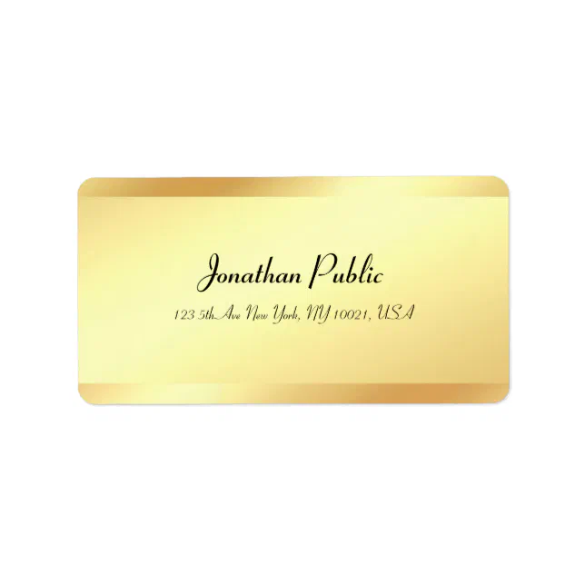 Calligraphy Name Elegant Gold Professional Address Label | Zazzle