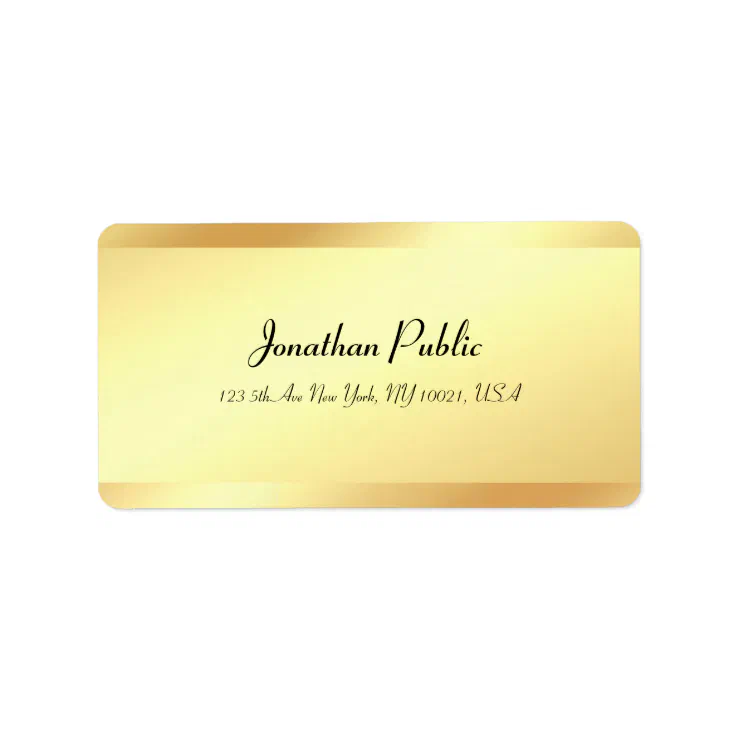 Calligraphy Name Elegant Gold Professional Address Label | Zazzle