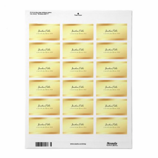 Calligraphy Name Elegant Gold Professional Address Label | Zazzle
