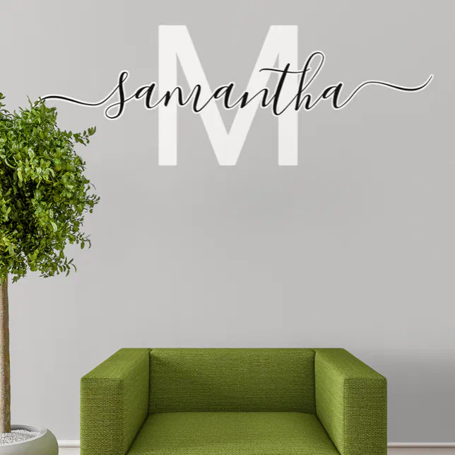 Calligraphy name Personalized Script Wall Decal | Zazzle