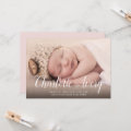 Calligraphy Name Photo Birth Announcement | Zazzle
