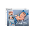 Calligraphy New Baby 4 Photo Collage Thank You Postcard | Zazzle