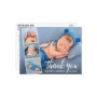Calligraphy New Baby 4 Photo Collage Thank You Postcard | Zazzle
