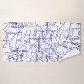 Calligraphy Pattern of Blue Signatures Bath Towel Set | Zazzle