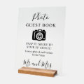Calligraphy Photo Guest Book Camera Acrylic Sign | Zazzle