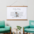 Calligraphy Photo His And Hers Wedding Vows Hanging Tapestry | Zazzle