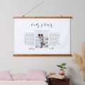 Calligraphy Photo His And Hers Wedding Vows Hanging Tapestry | Zazzle