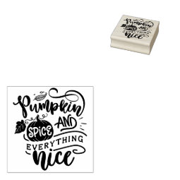 Calligraphy Pumpkin Spice and Everything Nice Rubber Stamp | Zazzle