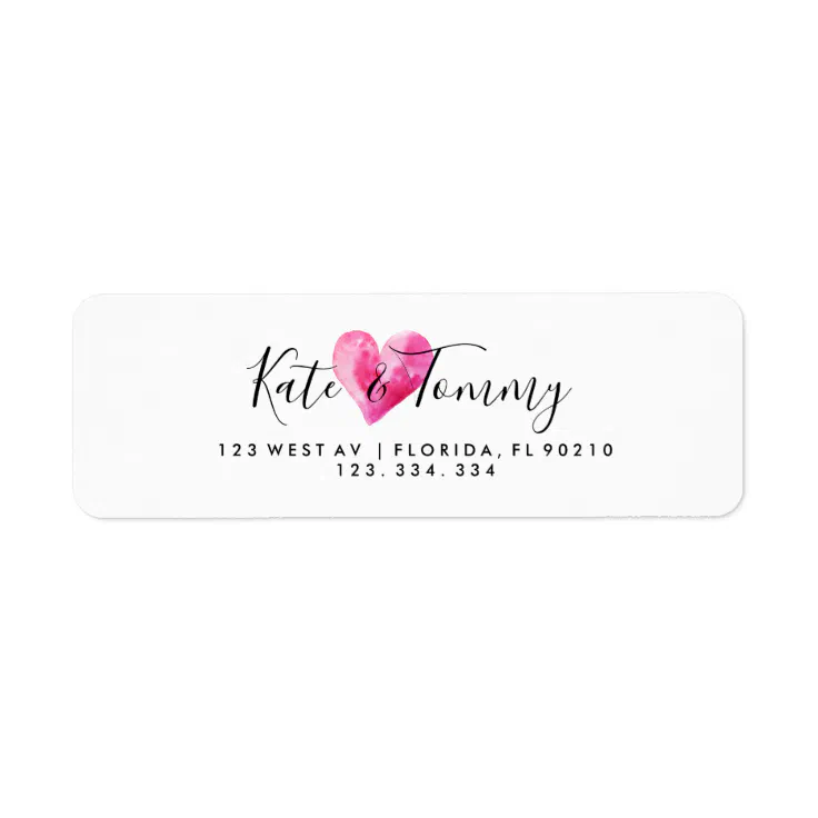 calligraphy return address label Love heart | Zazzle