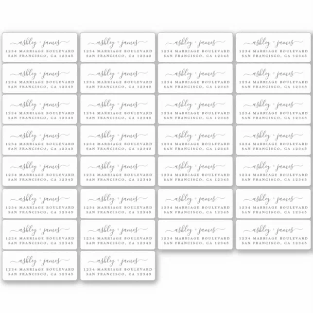 Calligraphy Return Address Labels 2 x 0.8 inch 30x | Zazzle