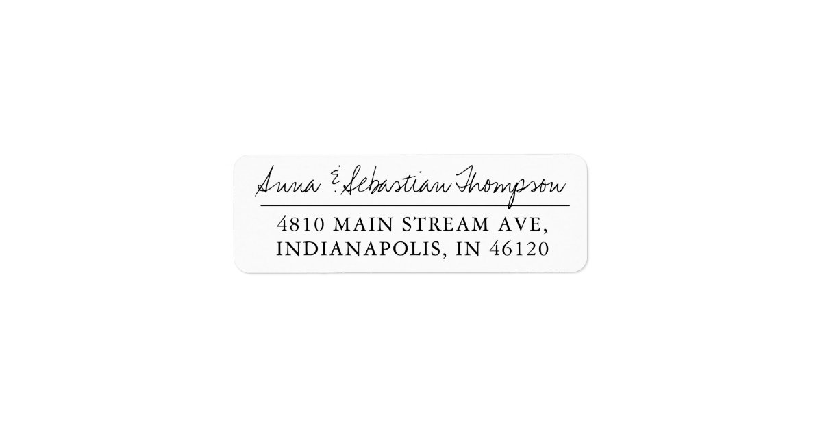 Calligraphy Return Label Address | Zazzle