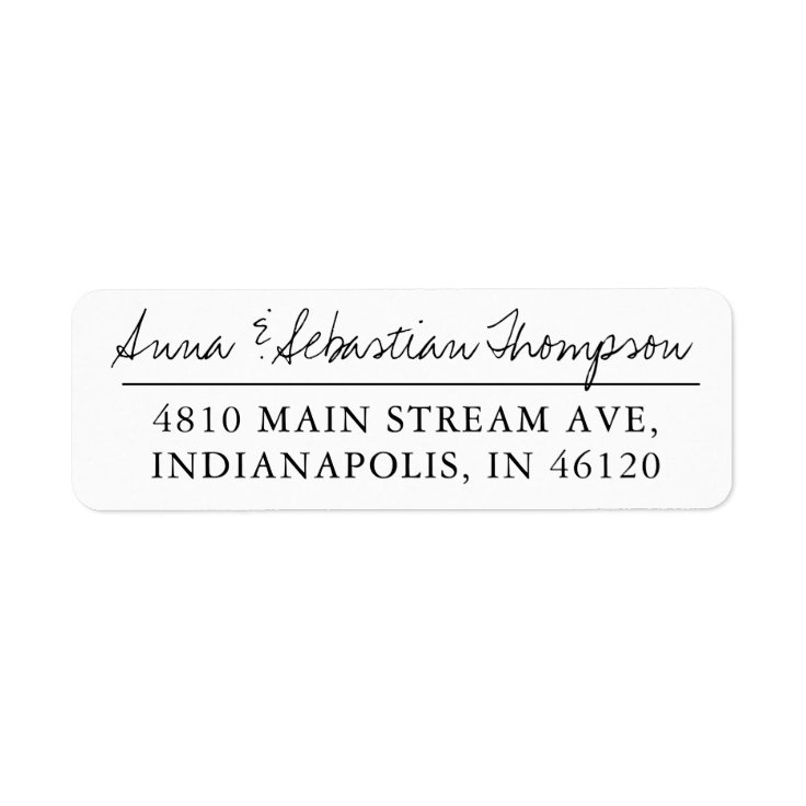 Calligraphy Return Label Address | Zazzle