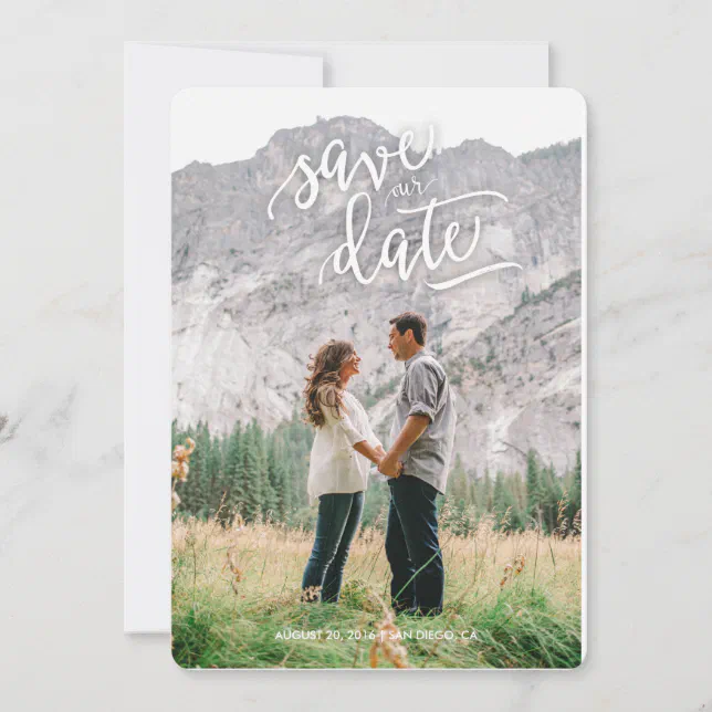 Calligraphy Save the Date Postcard | Zazzle