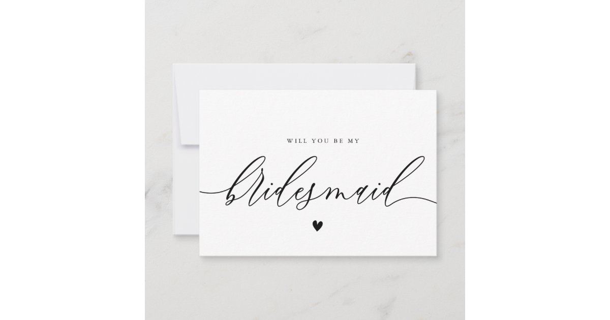 calligraphy script bridesmaid proposal card | Zazzle