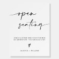 Calligraphy Script Heart Open Seating Wedding Sign | Zazzle