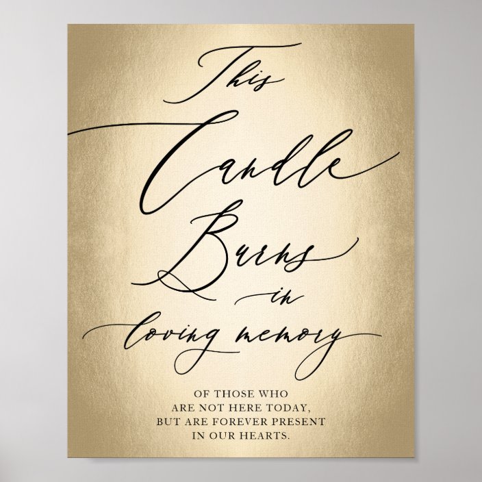 Calligraphy Script In Loving Memory Wedding Sign | Zazzle