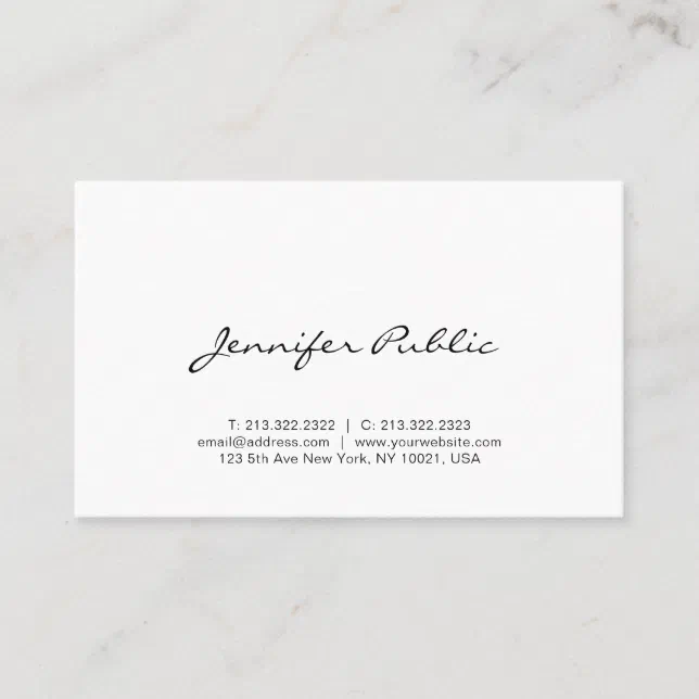 Calligraphy Script Modern Simple Professional Cute Business Card | Zazzle