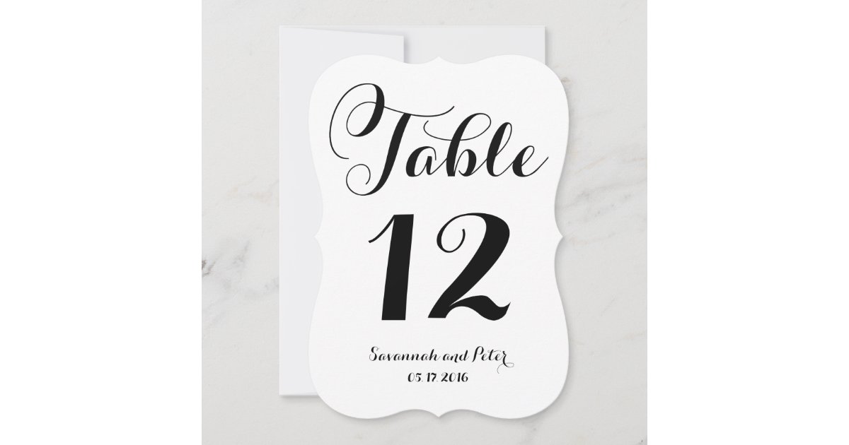 Calligraphy Script Monogram Wedding Table Numbers | Zazzle